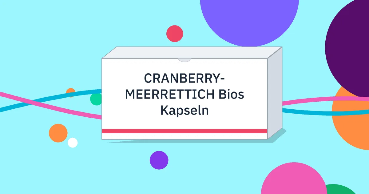 Symbolbild: Packung mit der Aufschrift CRANBERRY-MEERRETTICH Bios Kapseln (PZN 10265171) – Verfügbarkeit und Bezug in Apotheken in Frankfurt am Main