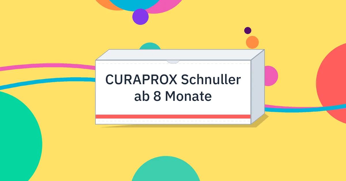 Symbolbild: Packung mit der Aufschrift CURAPROX Schnuller ab 8 Monate (PZN 05531937) – Verfügbarkeit und Bezug in Apotheken in Frankfurt am Main