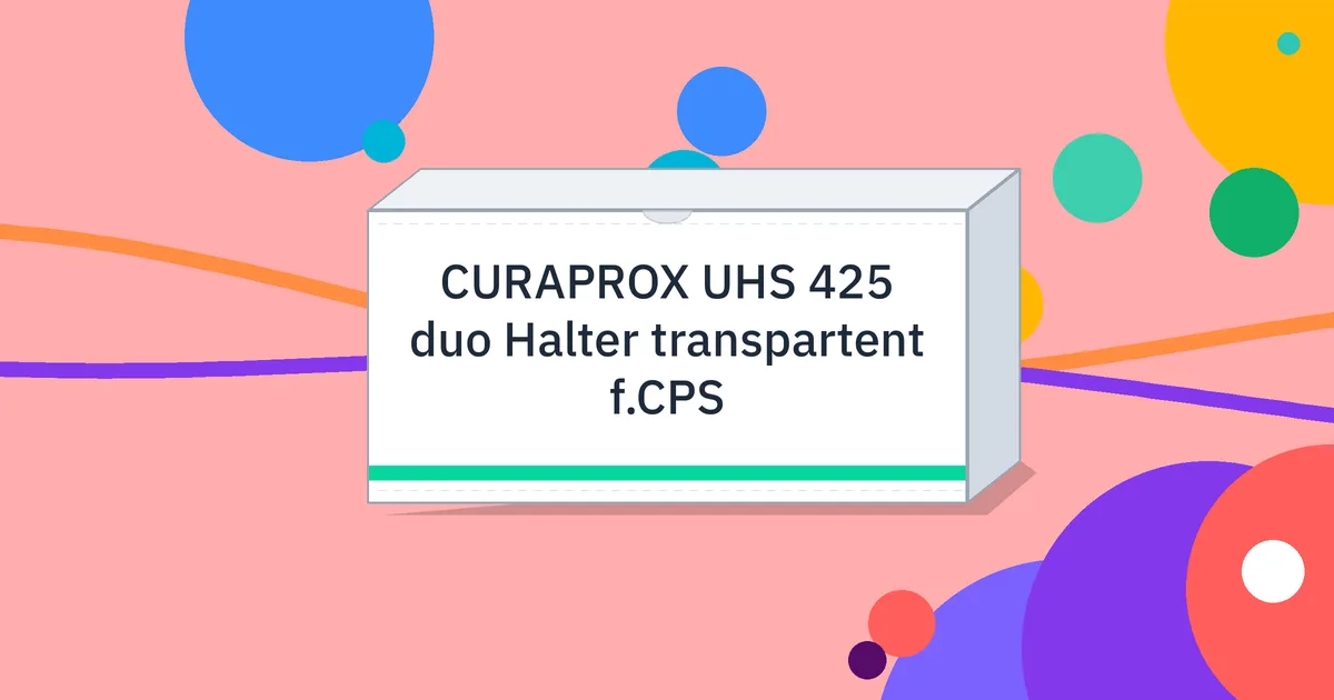 Symbolbild: Packung mit der Aufschrift CURAPROX UHS 425 duo Halter transpartent f.CPS (PZN 19156816) – Verfügbarkeit und Bezug in Apotheken in Frankfurt am Main