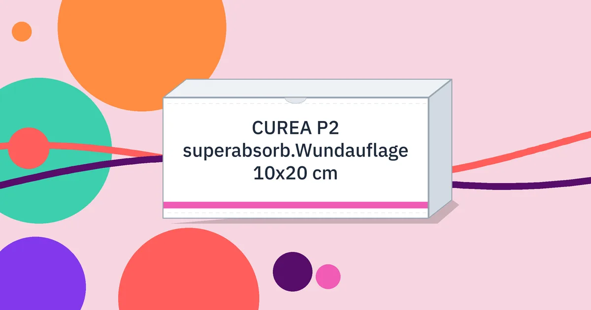Symbolbild: Packung mit der Aufschrift CUREA P2 superabsorb.Wundauflage 10x20 cm (PZN 04121077) – Verfügbarkeit und Bezug in Apotheken in Frankfurt am Main