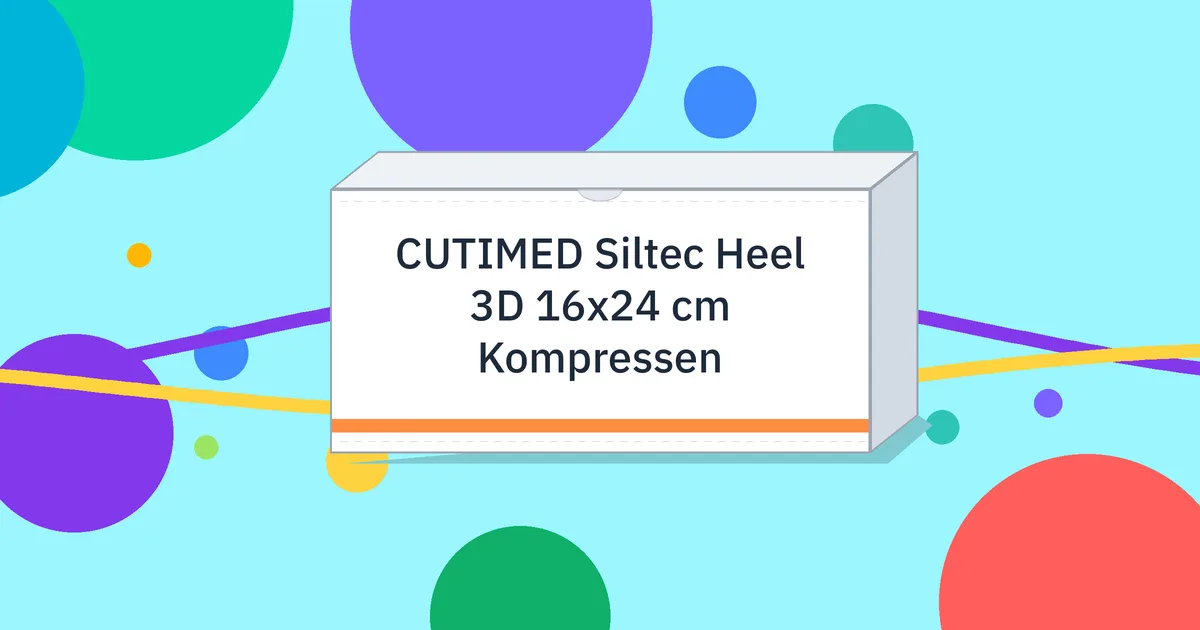 Symbolbild: Packung mit der Aufschrift CUTIMED Siltec Heel 3D 16x24 cm Kompressen (PZN 19472718) – Verfügbarkeit und Bezug in Apotheken in Frankfurt am Main