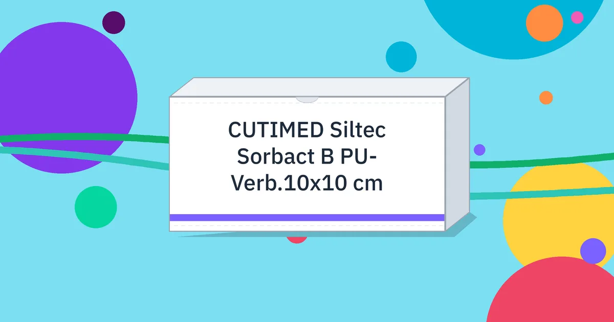 Symbolbild: Packung mit der Aufschrift CUTIMED Siltec Sorbact B PU-Verb.10x10 cm (PZN 17563457) – Verfügbarkeit und Bezug in Apotheken in Frankfurt am Main