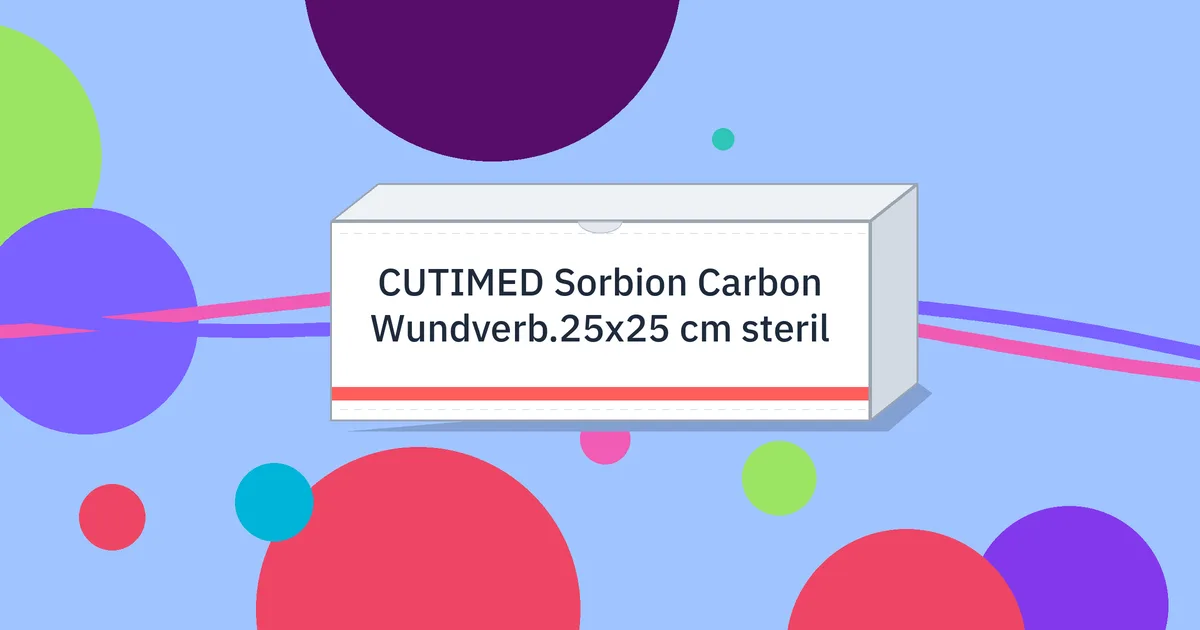 Symbolbild: Packung mit der Aufschrift CUTIMED Sorbion Carbon Wundverb.25x25 cm steril (PZN 16792405) – Verfügbarkeit und Bezug in Apotheken in Frankfurt am Main