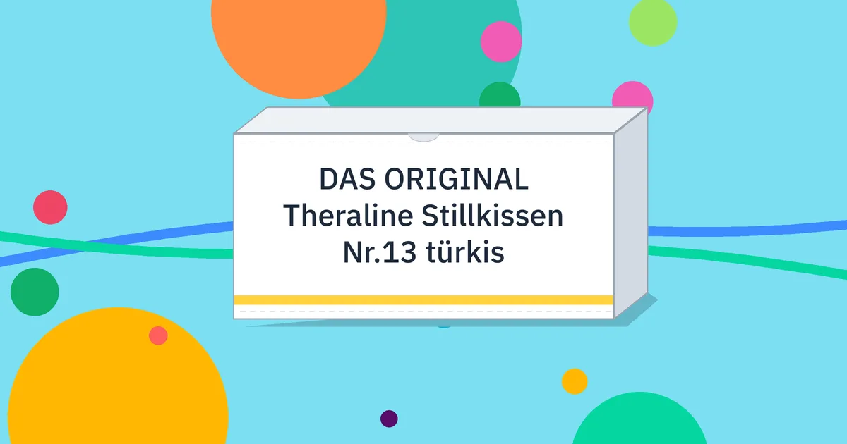 Symbolbild: Packung mit der Aufschrift DAS ORIGINAL Theraline Stillkissen Nr.13 türkis (PZN 09531905) – Verfügbarkeit und Bezug in Apotheken in Frankfurt am Main