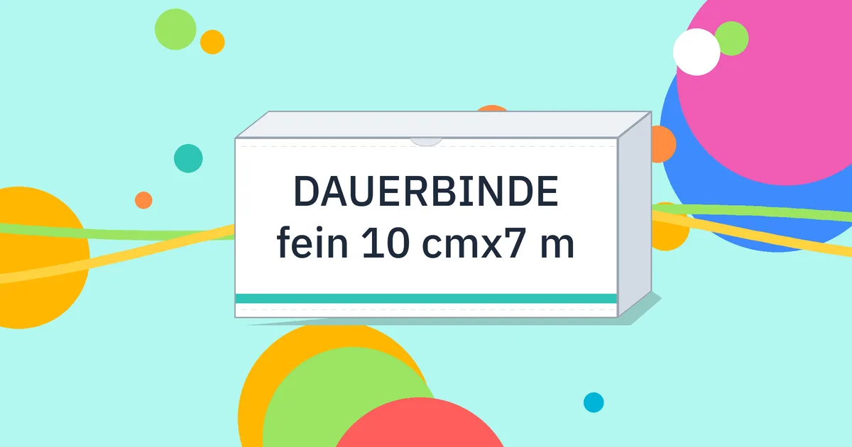 Symbolbild: Packung mit der Aufschrift DAUERBINDE fein 10 cmx7 m (PZN 17492148) – Verfügbarkeit und Bezug in Apotheken in Frankfurt am Main