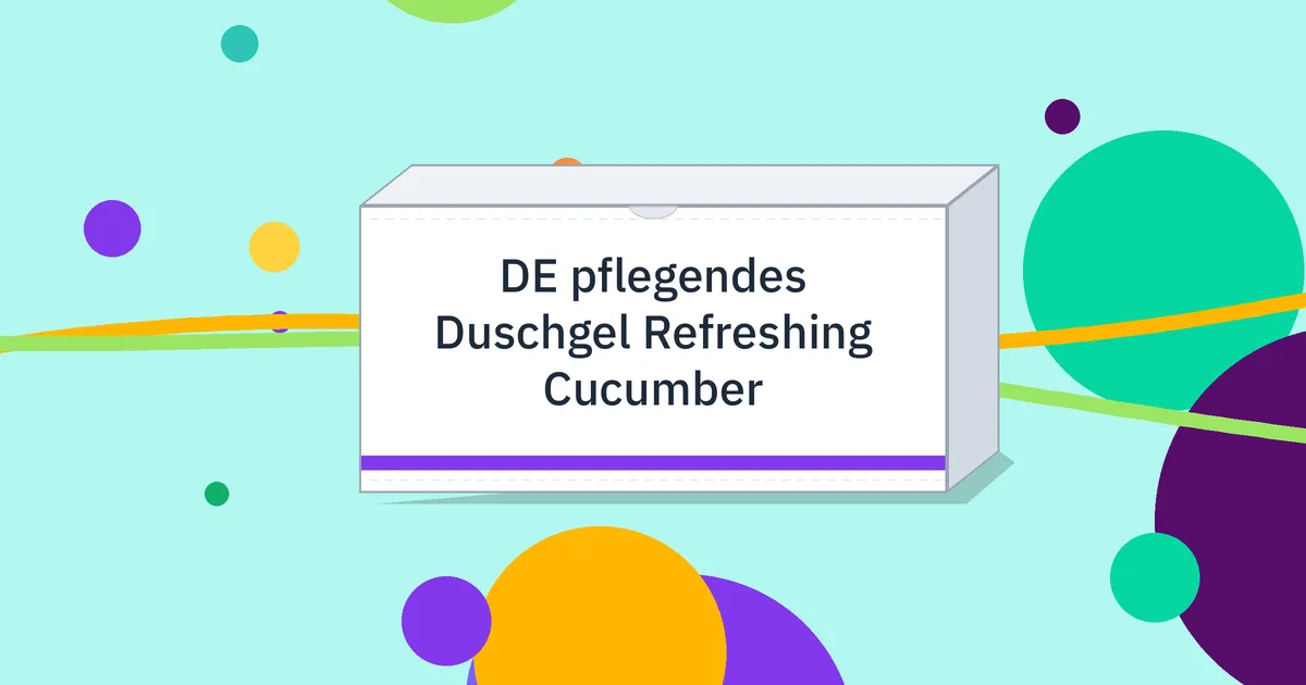 Symbolbild: Packung mit der Aufschrift DE pflegendes Duschgel Refreshing Cucumber (PZN 17167968) – Verfügbarkeit und Bezug in Apotheken in Frankfurt am Main