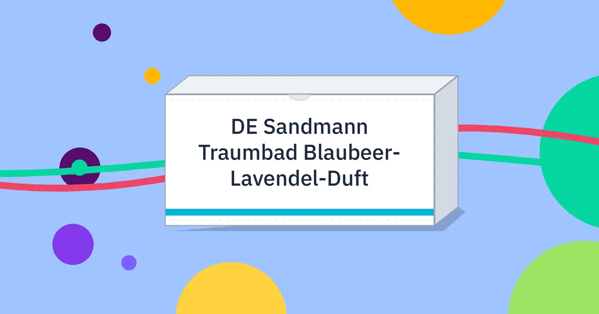 Symbolbild: Packung mit der Aufschrift DE Sandmann Traumbad Blaubeer-Lavendel-Duft (PZN 17997724) – Verfügbarkeit und Bezug in Apotheken in Frankfurt am Main