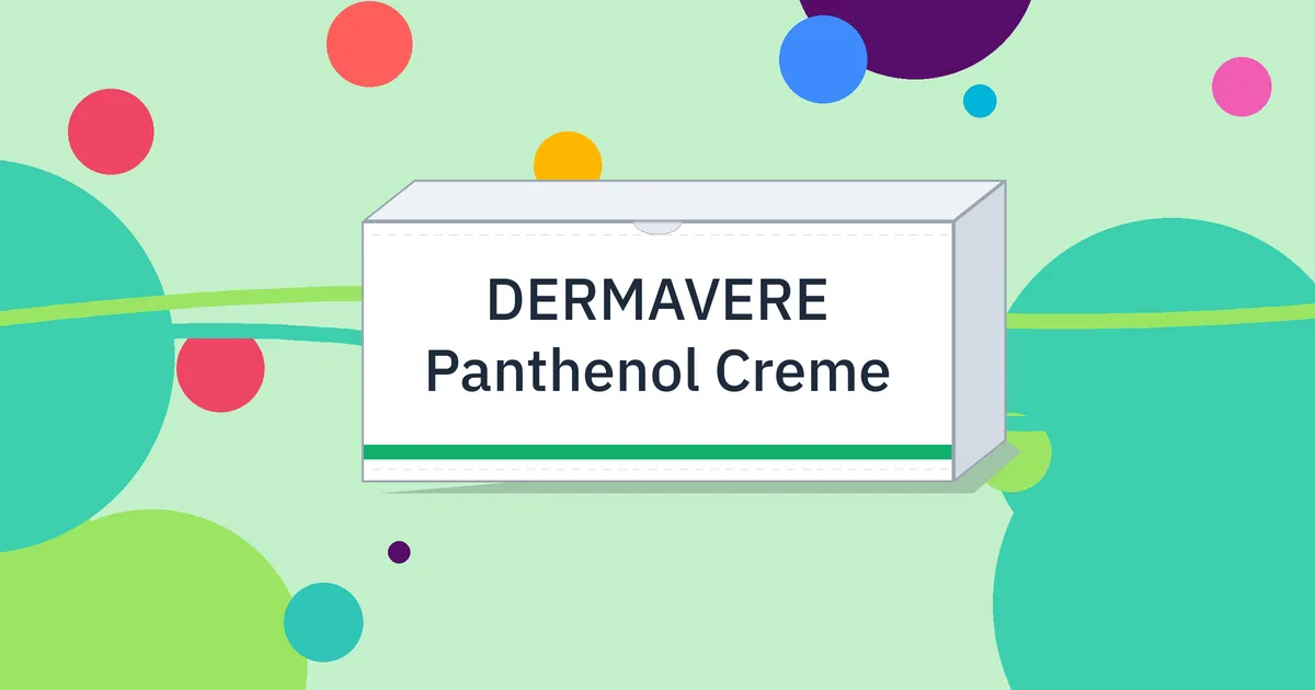 Symbolbild: Packung mit der Aufschrift DERMAVERE Panthenol Creme (PZN 19782301) – Verfügbarkeit und Bezug in Apotheken in Frankfurt am Main
