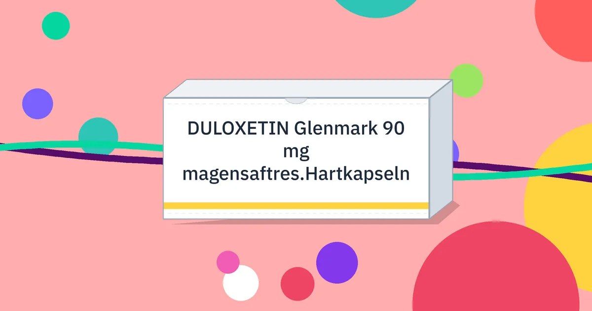 Symbolbild: Packung mit der Aufschrift DULOXETIN Glenmark 90 mg magensaftres.Hartkapseln (PZN 18131955) – Verfügbarkeit und Bezug in Apotheken in Frankfurt am Main