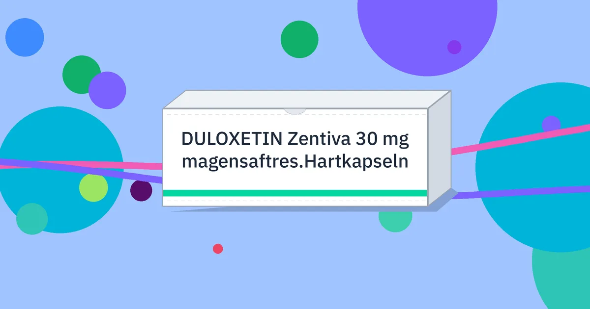 Symbolbild: Packung mit der Aufschrift DULOXETIN Zentiva 30 mg magensaftres.Hartkapseln (PZN 19769772) – Verfügbarkeit und Bezug in Apotheken in Frankfurt am Main