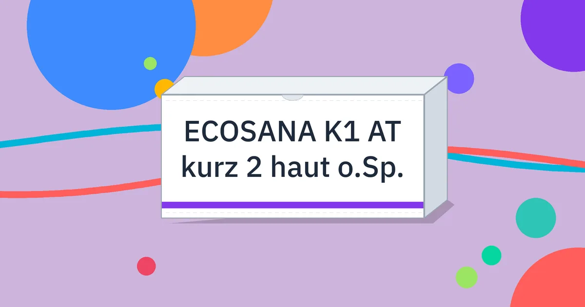 Symbolbild: Packung mit der Aufschrift ECOSANA K1 AT kurz 2 haut o.Sp. (PZN 04731485) – Verfügbarkeit und Bezug in Apotheken in Frankfurt am Main