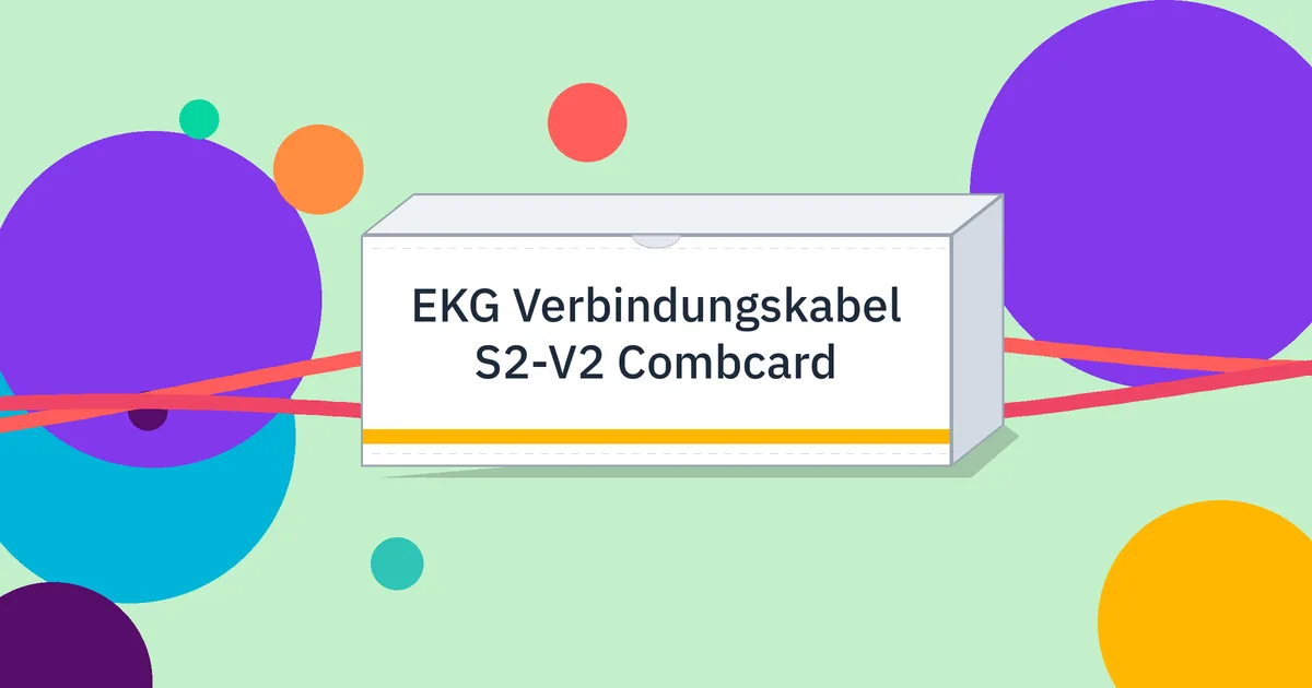 Symbolbild: Packung mit der Aufschrift EKG Verbindungskabel S2-V2 Combcard (PZN 09447010) – Verfügbarkeit und Bezug in Apotheken in Frankfurt am Main