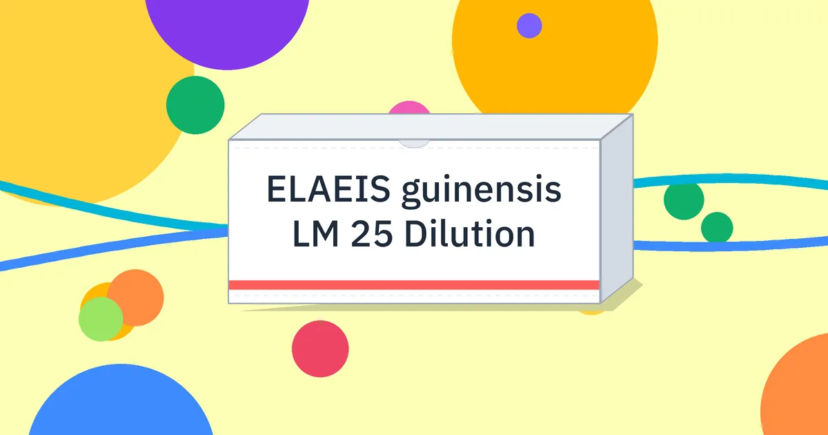 Symbolbild: Packung mit der Aufschrift ELAEIS guinensis LM 25 Dilution (PZN 13469945) – Verfügbarkeit und Bezug in Apotheken in Frankfurt am Main