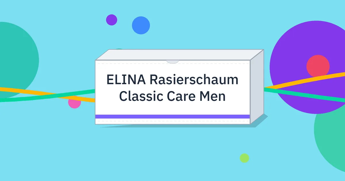Symbolbild: Packung mit der Aufschrift ELINA Rasierschaum Classic Care Men (PZN 18708840) – Verfügbarkeit und Bezug in Apotheken in Frankfurt am Main