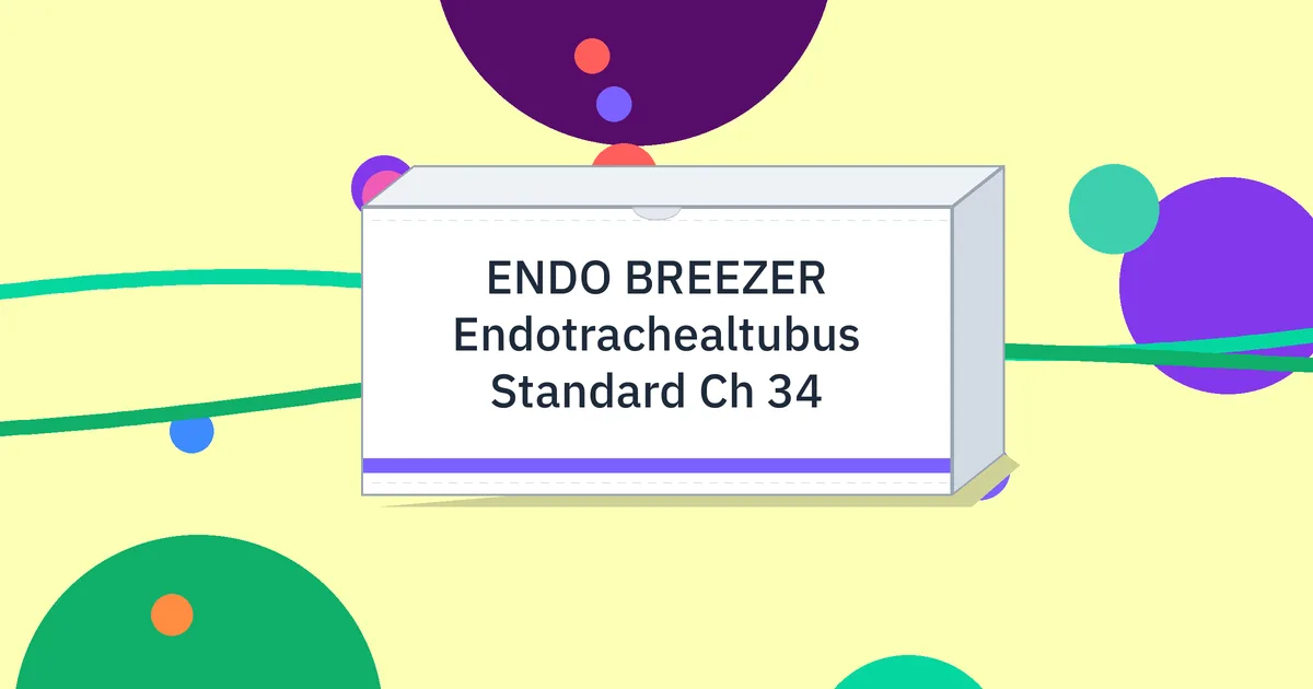 Symbolbild: Packung mit der Aufschrift ENDO BREEZER Endotrachealtubus Standard Ch 34 (PZN 16783748) – Verfügbarkeit und Bezug in Apotheken in Frankfurt am Main