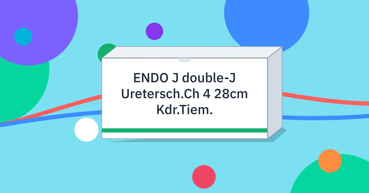 Symbolbild: Packung mit der Aufschrift ENDO J double-J Uretersch.Ch 4 28cm Kdr.Tiem. (PZN 00438529) – Verfügbarkeit und Bezug in Apotheken in Frankfurt am Main