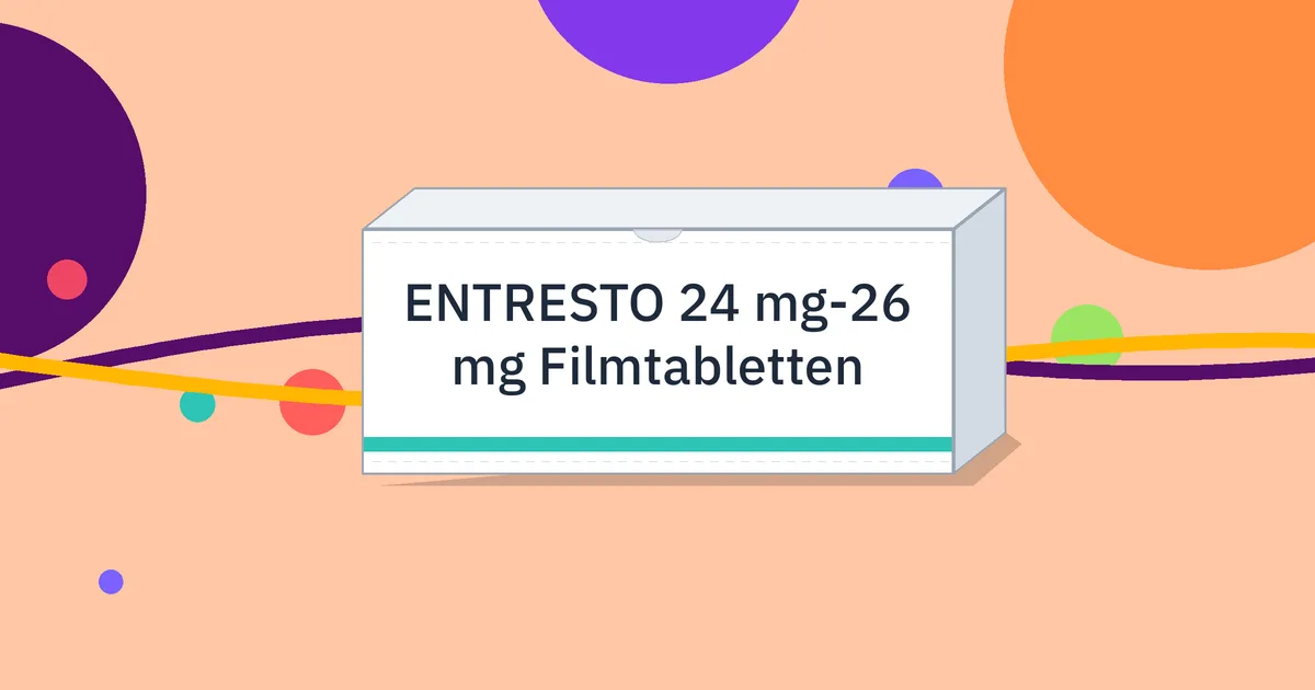 Symbolbild: Packung mit der Aufschrift ENTRESTO 24 mg-26 mg Filmtabletten (PZN 12570671) – Verfügbarkeit und Bezug in Apotheken in Frankfurt am Main