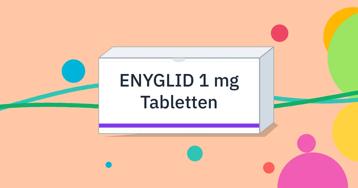 Symbolbild: Packung mit der Aufschrift ENYGLID 1 mg Tabletten (PZN 05502901) – Verfügbarkeit und Bezug in Apotheken in Frankfurt am Main