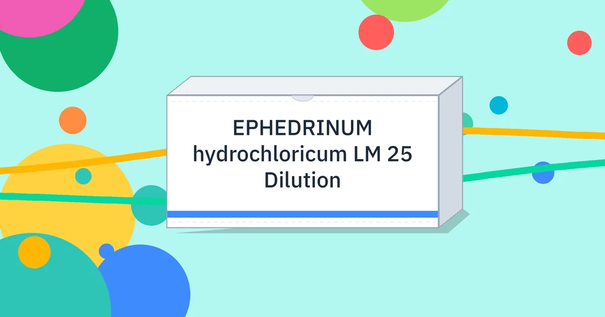 Symbolbild: Packung mit der Aufschrift EPHEDRINUM hydrochloricum LM 25 Dilution (PZN 13471310) – Verfügbarkeit und Bezug in Apotheken in Frankfurt am Main