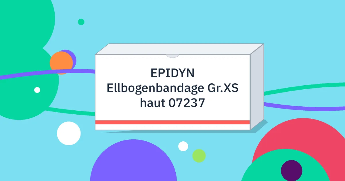 Symbolbild: Packung mit der Aufschrift EPIDYN Ellbogenbandage Gr.XS haut 07237 (PZN 11018115) – Verfügbarkeit und Bezug in Apotheken in Frankfurt am Main
