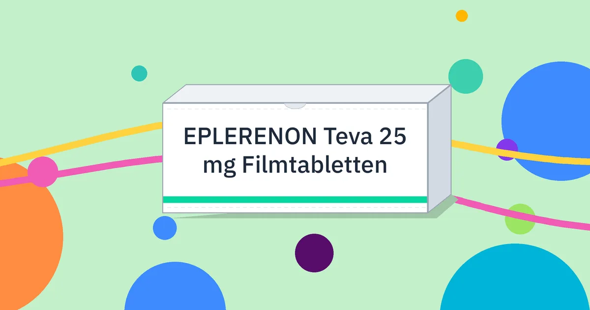 Symbolbild: Packung mit der Aufschrift EPLERENON Teva 25 mg Filmtabletten (PZN 17978721) – Verfügbarkeit und Bezug in Apotheken in Frankfurt am Main