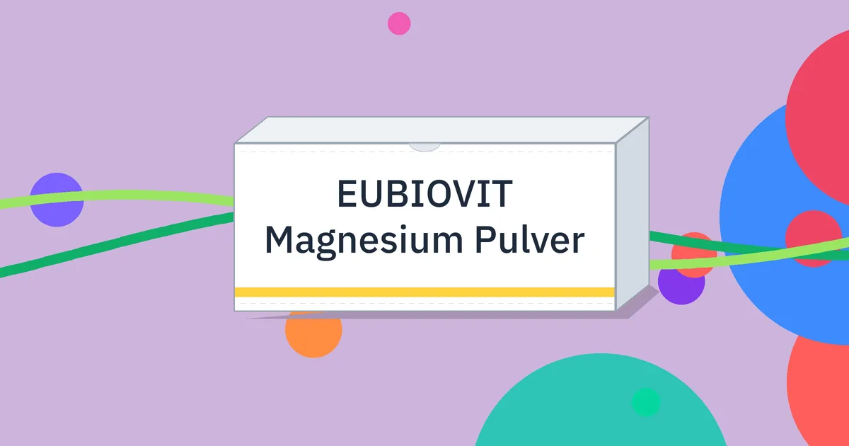 Symbolbild: Packung mit der Aufschrift EUBIOVIT Magnesium Pulver (PZN 15203039) – Verfügbarkeit und Bezug in Apotheken in Frankfurt am Main
