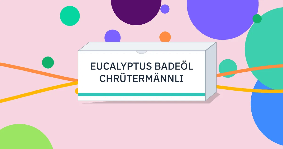 Symbolbild: Packung mit der Aufschrift EUCALYPTUS BADEÖL CHRÜTERMÄNNLI (PZN 06878034) – Verfügbarkeit und Bezug in Apotheken in Frankfurt am Main