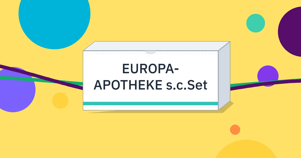 Symbolbild: Packung mit der Aufschrift EUROPA-APOTHEKE s.c.Set (PZN 19288908) – Verfügbarkeit und Bezug in Apotheken in Frankfurt am Main