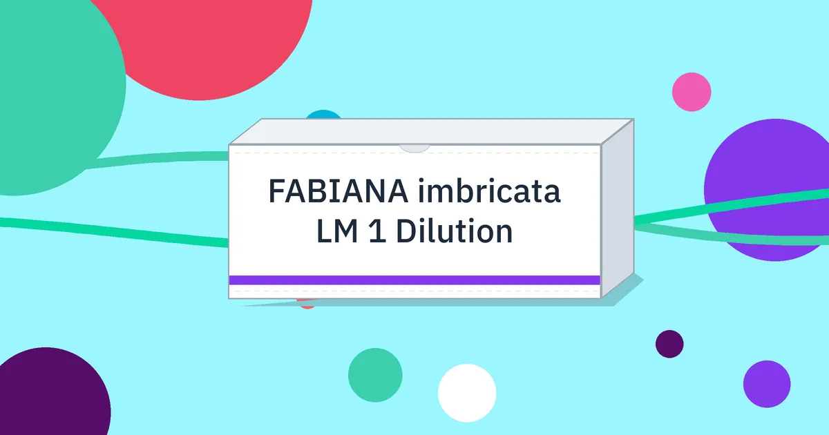 Symbolbild: Packung mit der Aufschrift FABIANA imbricata LM 1 Dilution (PZN 13485424) – Verfügbarkeit und Bezug in Apotheken in Frankfurt am Main