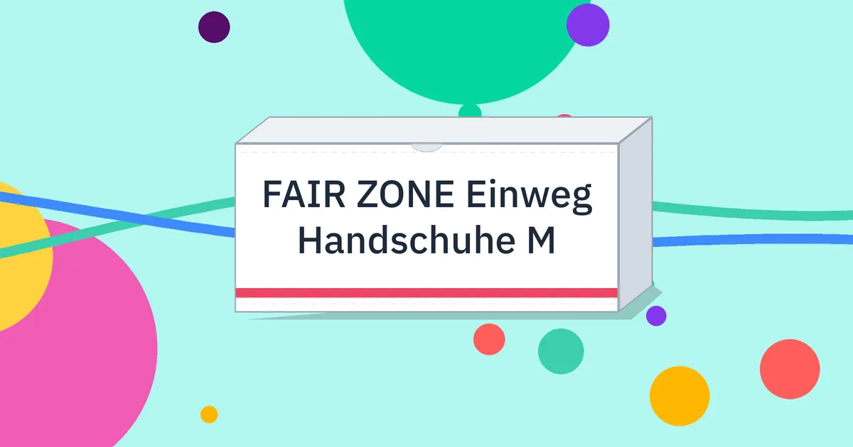 Symbolbild: Packung mit der Aufschrift FAIR ZONE Einweg Handschuhe M (PZN 16130868) – Verfügbarkeit und Bezug in Apotheken in Frankfurt am Main