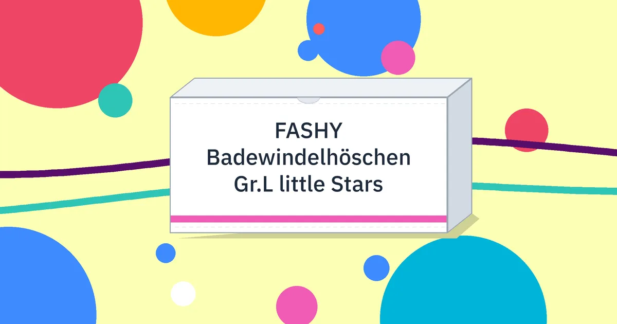 Symbolbild: Packung mit der Aufschrift FASHY Badewindelhöschen Gr.L little Stars (PZN 15197190) – Verfügbarkeit und Bezug in Apotheken in Frankfurt am Main