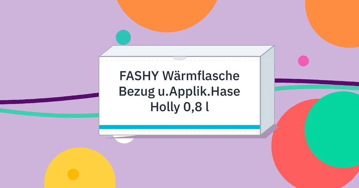 Symbolbild: Packung mit der Aufschrift FASHY Wärmflasche Bezug u.Applik.Hase Holly 0,8 l (PZN 15573138) – Verfügbarkeit und Bezug in Apotheken in Frankfurt am Main