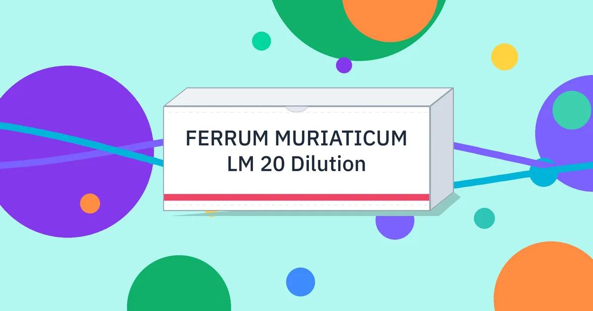 Symbolbild: Packung mit der Aufschrift FERRUM MURIATICUM LM 20 Dilution (PZN 12850844) – Verfügbarkeit und Bezug in Apotheken in Frankfurt am Main