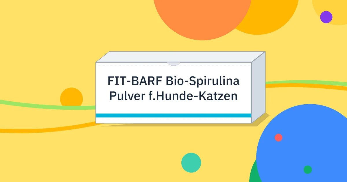 Symbolbild: Packung mit der Aufschrift FIT-BARF Bio-Spirulina Pulver f.Hunde-Katzen (PZN 10403526) – Verfügbarkeit und Bezug in Apotheken in Frankfurt am Main