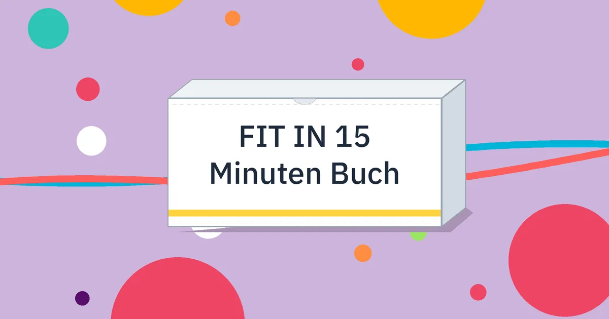 Symbolbild: Packung mit der Aufschrift FIT IN 15 Minuten Buch (PZN 19558012) – Verfügbarkeit und Bezug in Apotheken in Frankfurt am Main