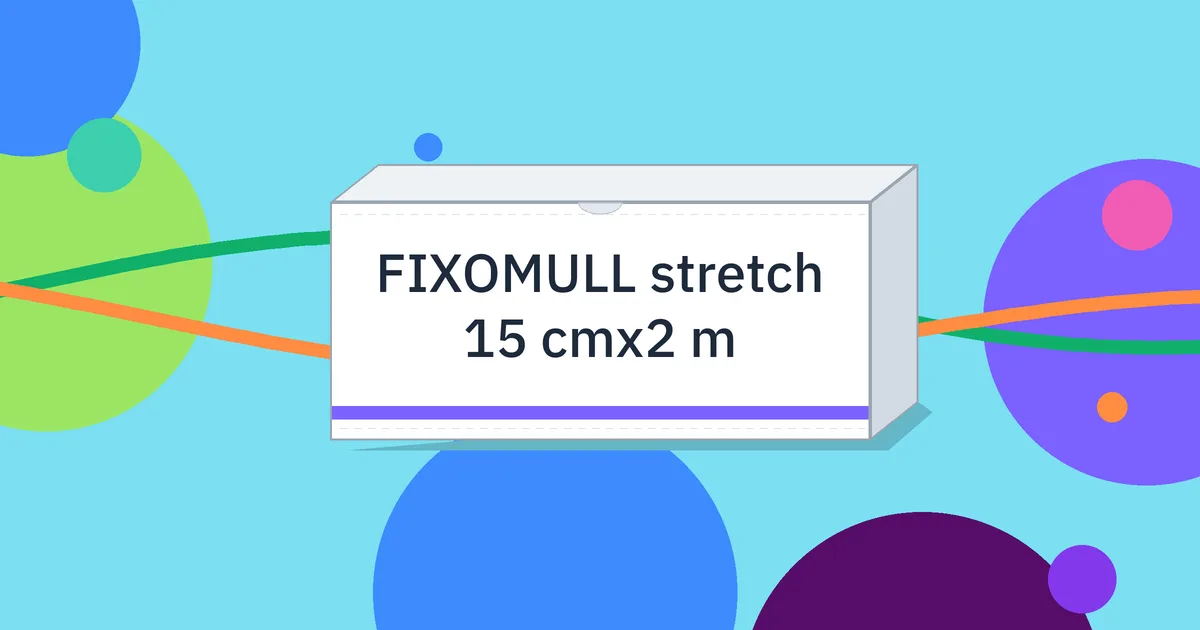 Symbolbild: Packung mit der Aufschrift FIXOMULL stretch 15 cmx2 m (PZN 04539500) – Verfügbarkeit und Bezug in Apotheken in Frankfurt am Main