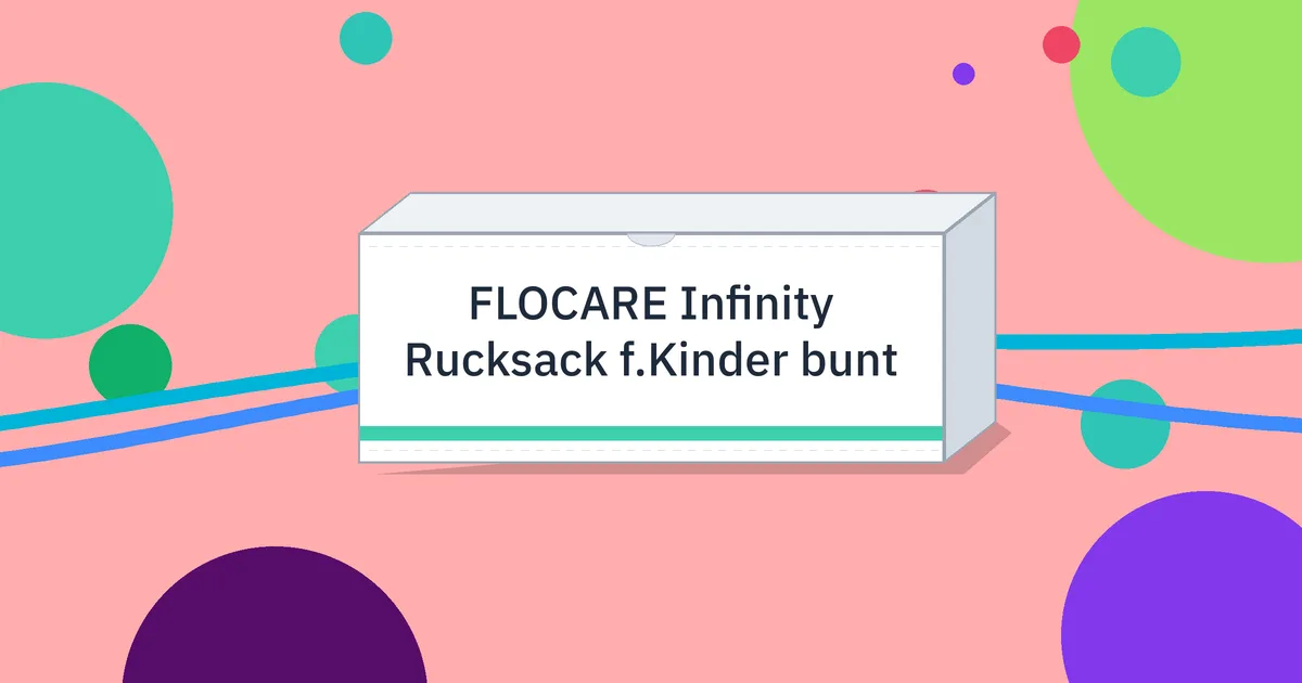 Symbolbild: Packung mit der Aufschrift FLOCARE Infinity Rucksack f.Kinder bunt (PZN 05518701) – Verfügbarkeit und Bezug in Apotheken in Frankfurt am Main