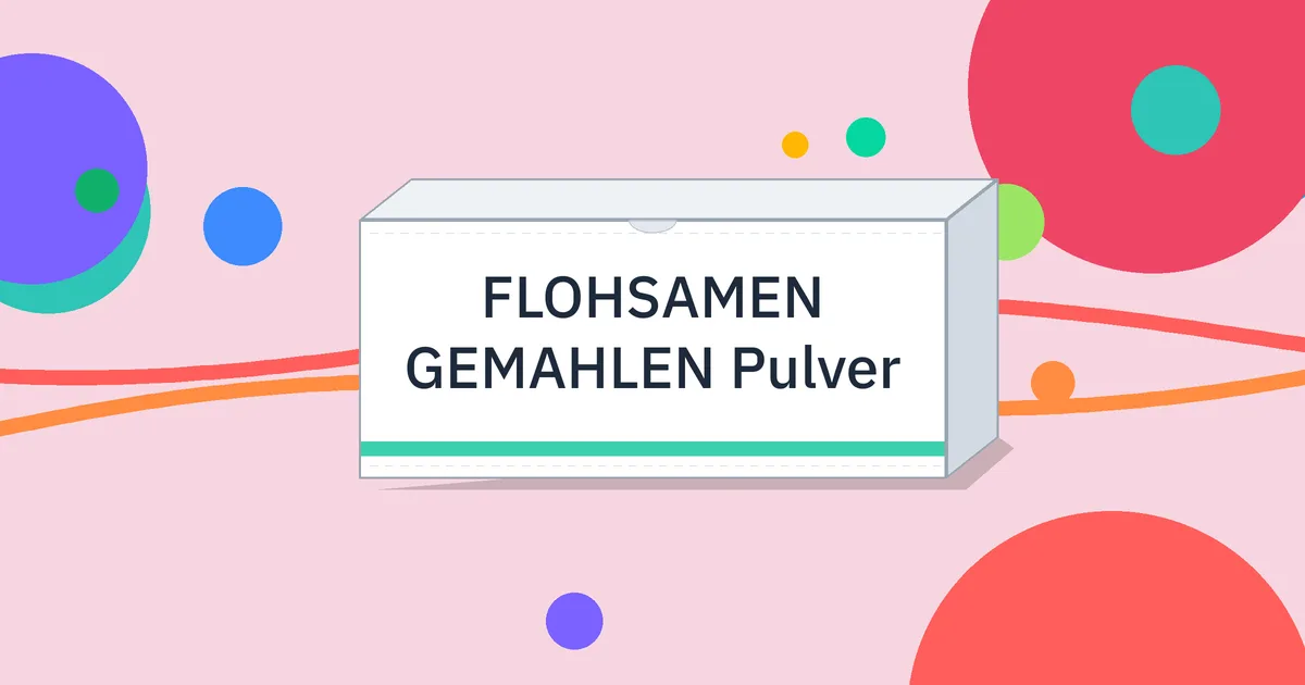Symbolbild: Packung mit der Aufschrift FLOHSAMEN GEMAHLEN Pulver (PZN 10811751) – Verfügbarkeit und Bezug in Apotheken in Frankfurt am Main