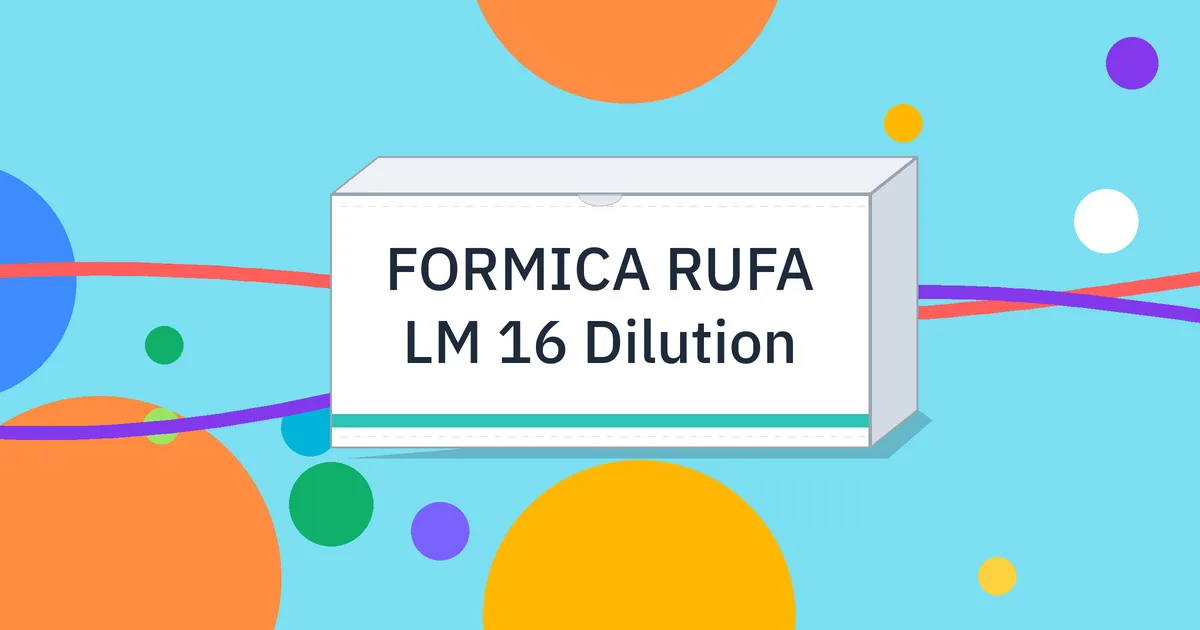Symbolbild: Packung mit der Aufschrift FORMICA RUFA LM 16 Dilution (PZN 12874023) – Verfügbarkeit und Bezug in Apotheken in Frankfurt am Main