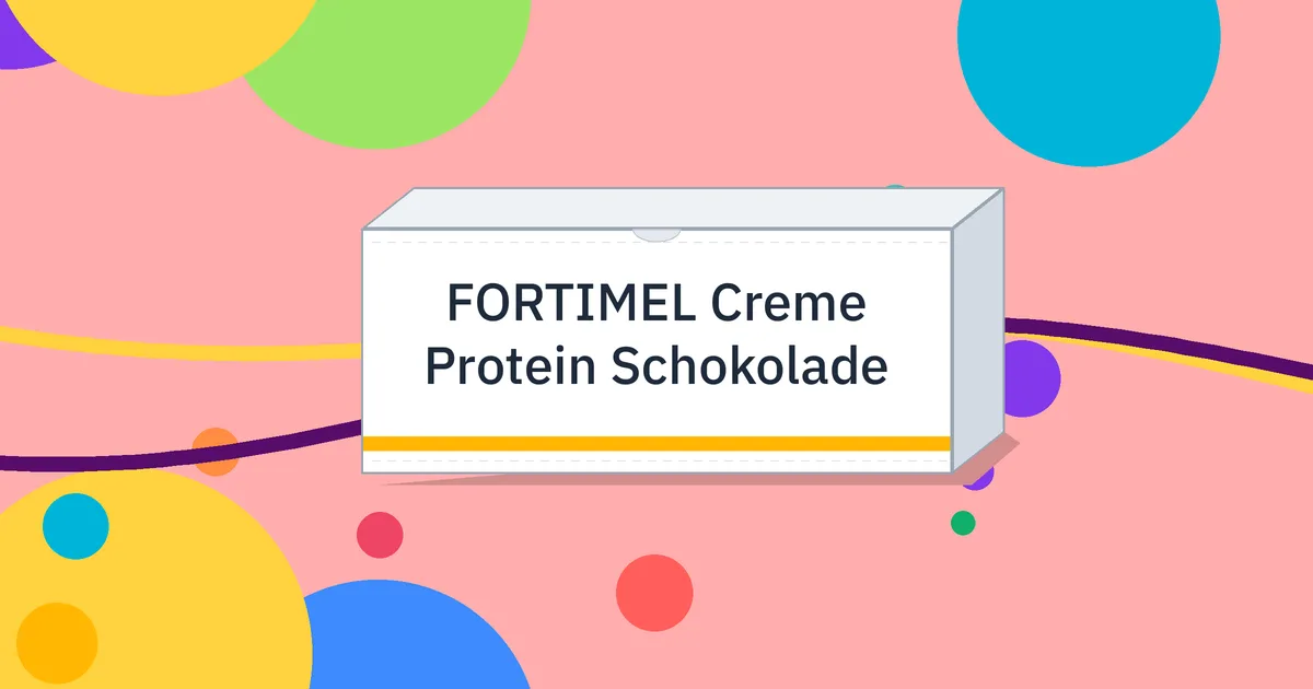 Symbolbild: Packung mit der Aufschrift FORTIMEL Creme Protein Schokolade (PZN 20055351) – Verfügbarkeit und Bezug in Apotheken in Frankfurt am Main