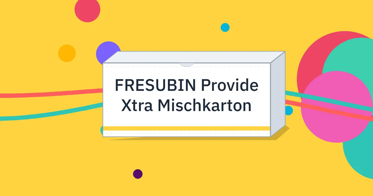 Symbolbild: Packung mit der Aufschrift FRESUBIN Provide Xtra Mischkarton (PZN 11592127) – Verfügbarkeit und Bezug in Apotheken in Frankfurt am Main