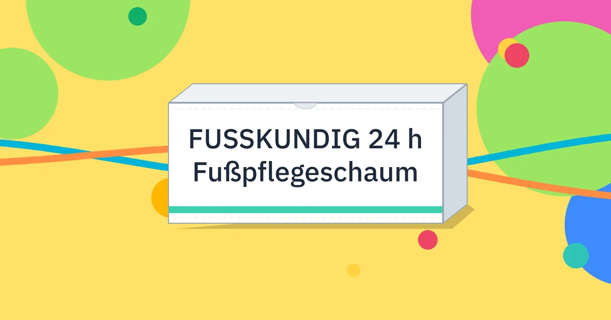 Symbolbild: Packung mit der Aufschrift FUSSKUNDIG 24 h Fußpflegeschaum (PZN 17893634) – Verfügbarkeit und Bezug in Apotheken in Frankfurt am Main