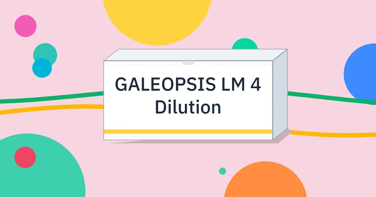 Symbolbild: Packung mit der Aufschrift GALEOPSIS LM 4 Dilution (PZN 13496126) – Verfügbarkeit und Bezug in Apotheken in Frankfurt am Main