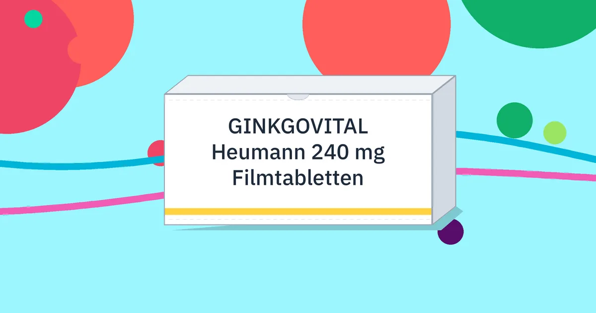Symbolbild: Packung mit der Aufschrift GINKGOVITAL Heumann 240 mg Filmtabletten (PZN 11526260) – Verfügbarkeit und Bezug in Apotheken in Frankfurt am Main