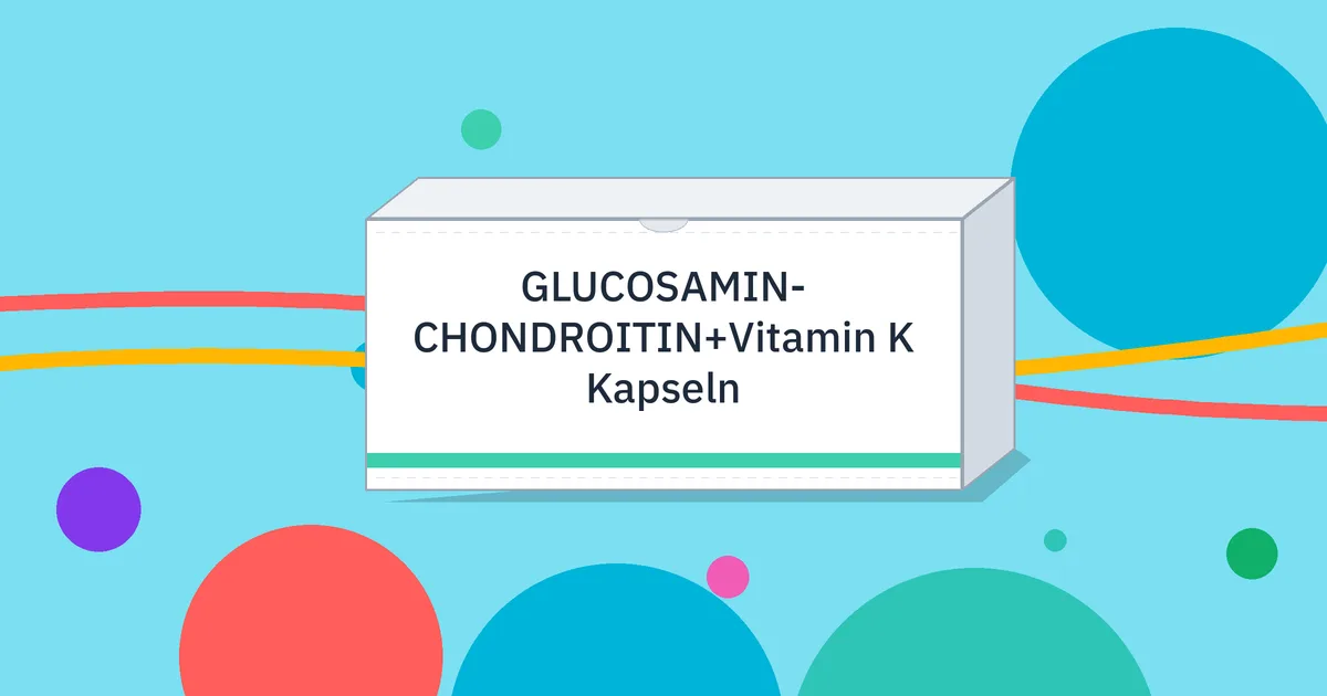 Symbolbild: Packung mit der Aufschrift GLUCOSAMIN-CHONDROITIN+Vitamin K Kapseln (PZN 03918187) – Verfügbarkeit und Bezug in Apotheken in Frankfurt am Main