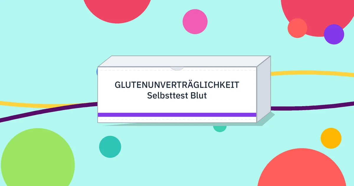 Symbolbild: Packung mit der Aufschrift GLUTENUNVERTRÄGLICHKEIT Selbsttest Blut (PZN 18795460) – Verfügbarkeit und Bezug in Apotheken in Frankfurt am Main