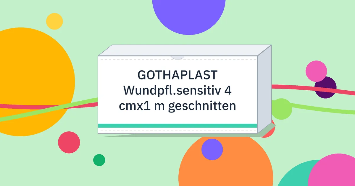 Symbolbild: Packung mit der Aufschrift GOTHAPLAST Wundpfl.sensitiv 4 cmx1 m geschnitten (PZN 04951175) – Verfügbarkeit und Bezug in Apotheken in Frankfurt am Main