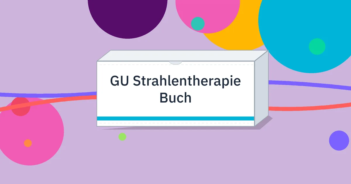 Symbolbild: Packung mit der Aufschrift GU Strahlentherapie Buch (PZN 19850445) – Verfügbarkeit und Bezug in Apotheken in Frankfurt am Main
