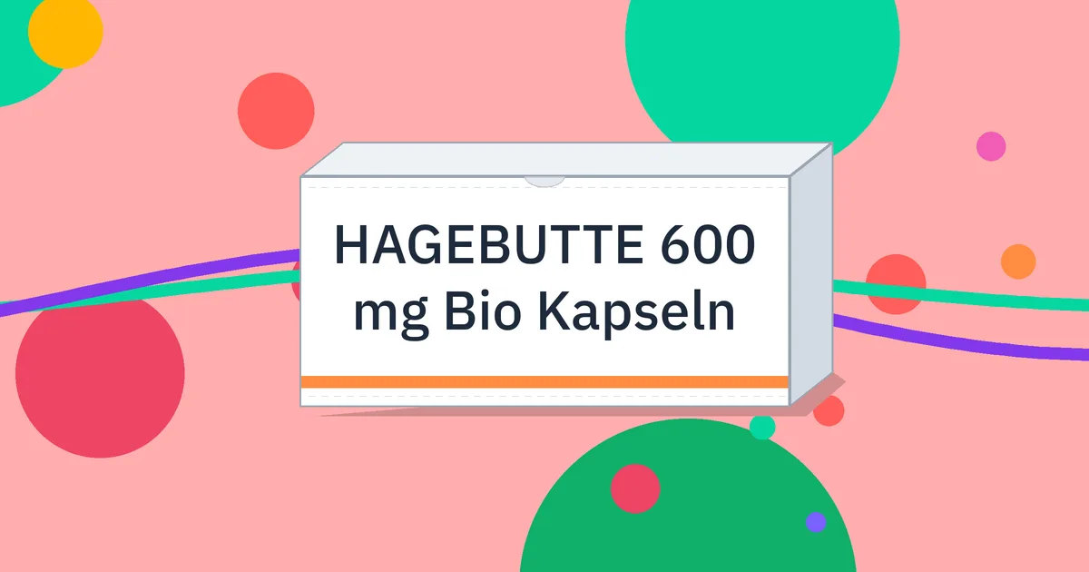 Symbolbild: Packung mit der Aufschrift HAGEBUTTE 600 mg Bio Kapseln (PZN 17584330) – Verfügbarkeit und Bezug in Apotheken in Frankfurt am Main
