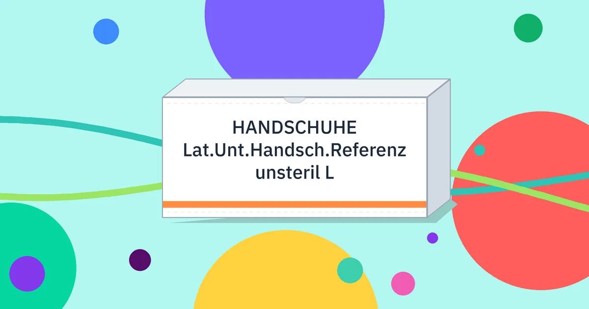 Symbolbild: Packung mit der Aufschrift HANDSCHUHE Lat.Unt.Handsch.Referenz unsteril L (PZN 06177544) – Verfügbarkeit und Bezug in Apotheken in Frankfurt am Main